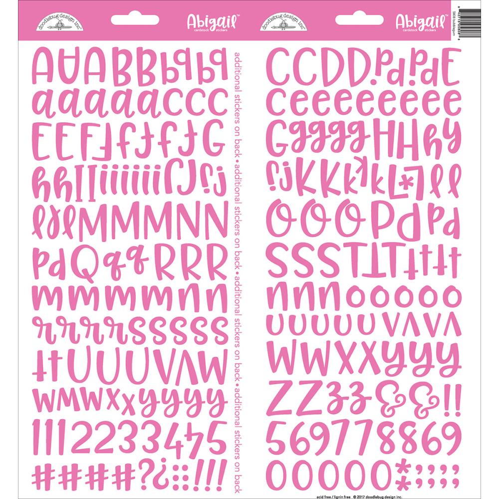 Doodlebug - Abigail Font Alpha Cardstock Stickers 6"X13" 2/Pkg - Bubbl