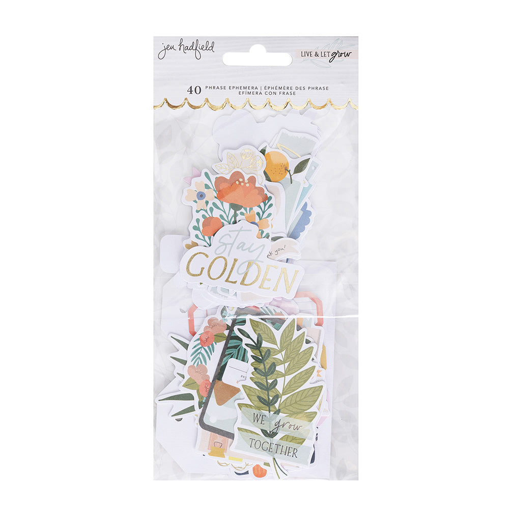 Jen Hadfield - Live and Let Grow - Ephemera - Phrase - Gold Foil Accen